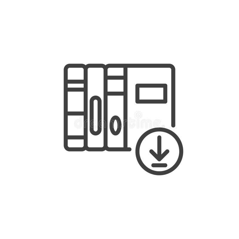 Study Material Download Line Icon Stock Vector - Illustration of ...