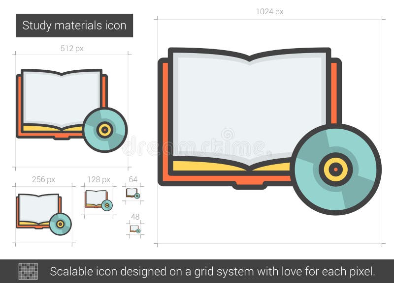 Study materials line icon. stock vector. Illustration of book - 85918141