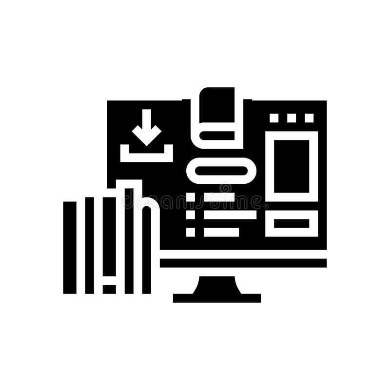 Study Materials Online Learning Platform Glyph Icon Vector Illustration ...