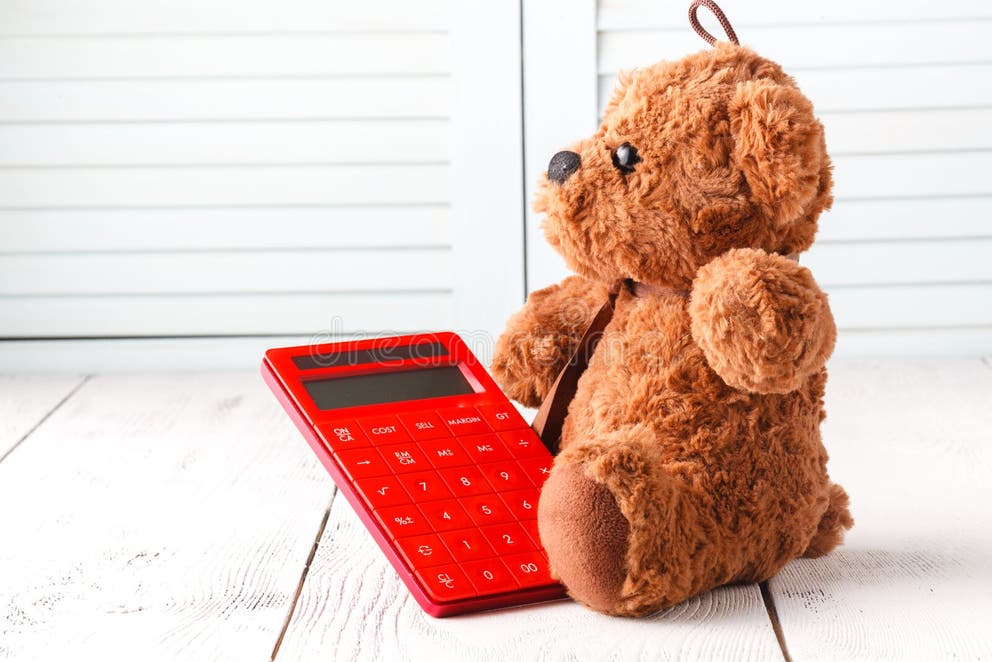 Study math with teddy bear stock photo. Image of mockup - 115583998
