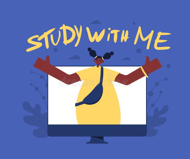 Study with me. Study buddy stock vector. Illustration of teenager ...