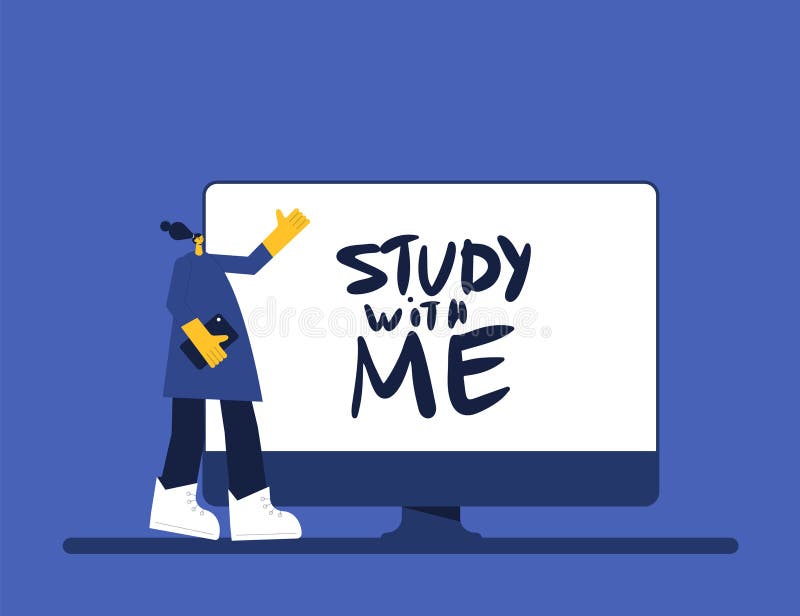 Study with me. Study buddy stock vector. Illustration of vector - 304124979