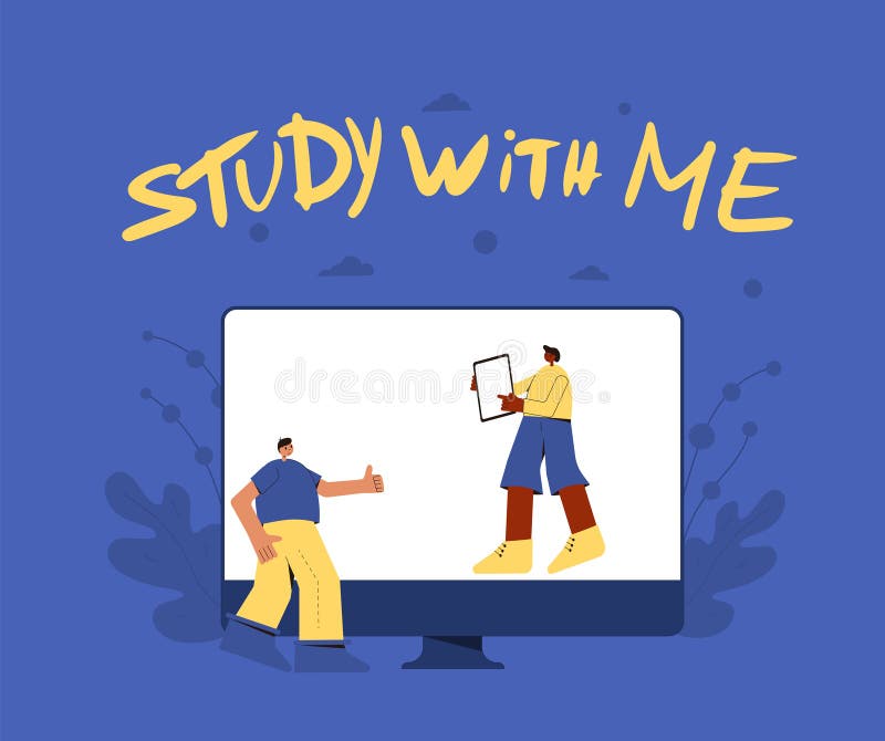 Study with me. Study buddy stock vector. Illustration of system - 304124980