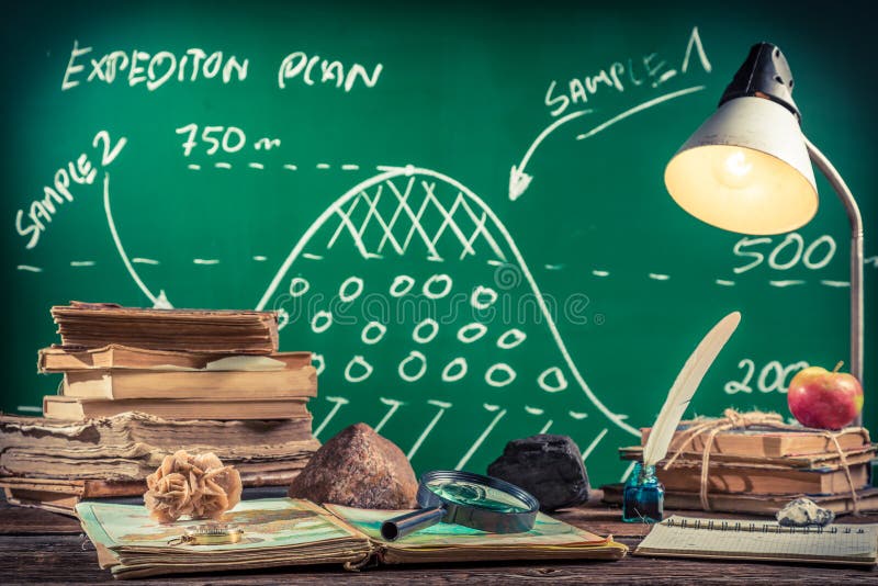 Study of Minerals and Rocks on a Geography Lesson Stock Photo - Image ...