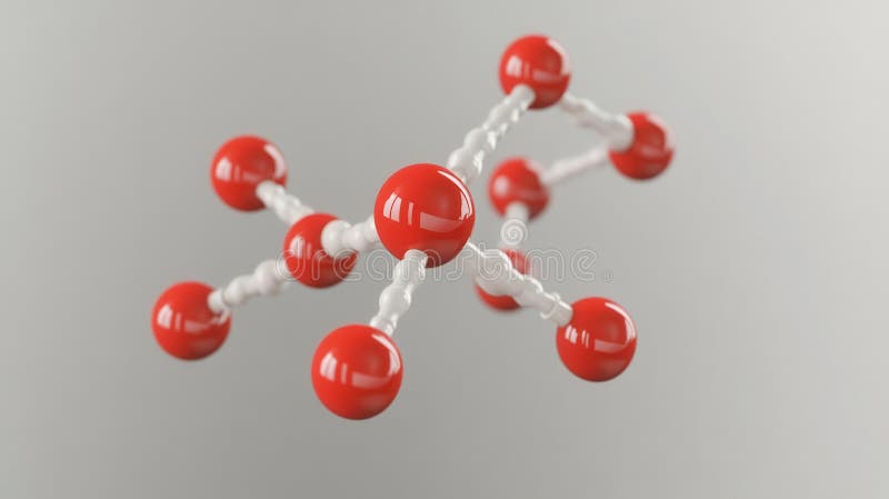 Study Molecular Structure with Red Spheres Connected by White Rods in ...