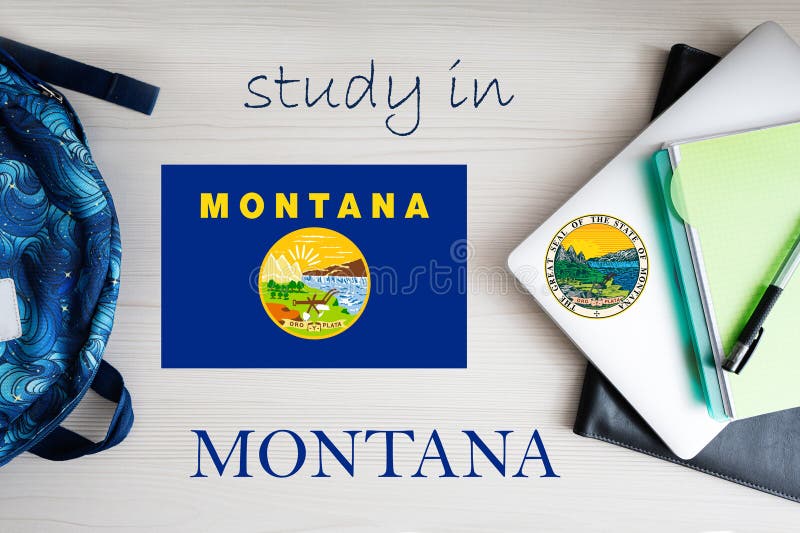 Study in Montana. USA State. US Education Concept Stock Illustration ...