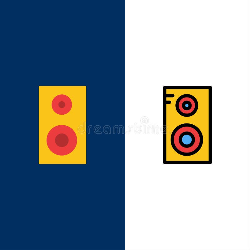 Study, Music Class, School Icons. Flat and Line Filled Icon Set Vector ...