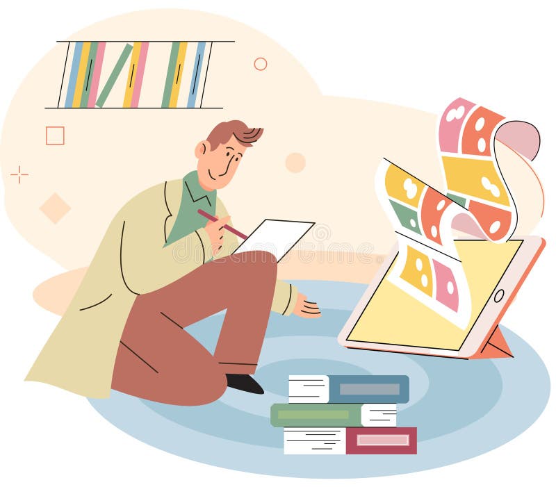 Study Online, Modern Student or Learner Studying Remotely from Home ...