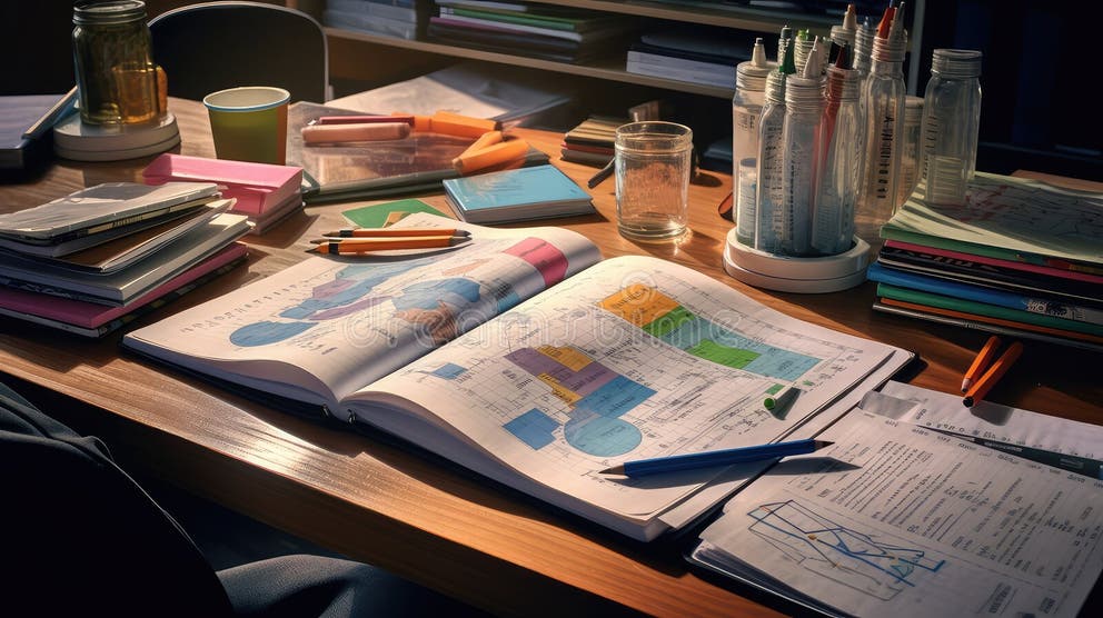 Study open book flat stock illustration. Illustration of knowledge ...