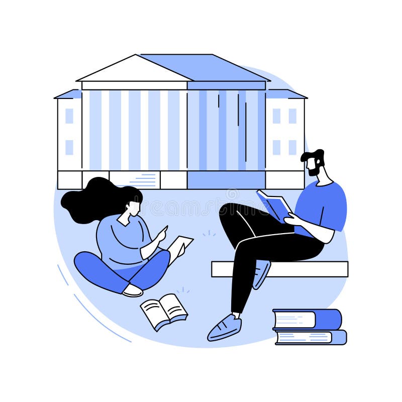 Study Outdoors Isolated Cartoon Vector Illustrations Stock Vector ...