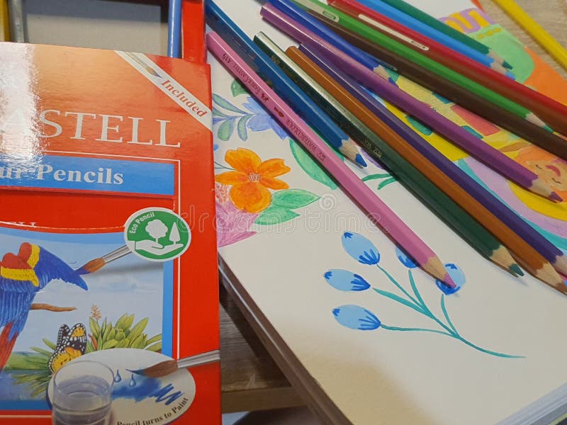 Study Paiting and Drawing Flowers on My Book Editorial Stock Photo ...