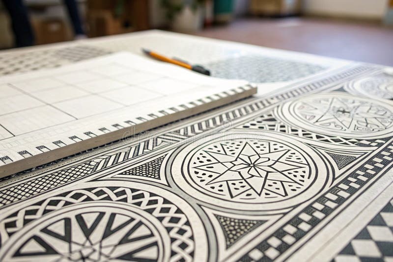 Study of Patterns and Lines Stock Illustration - Illustration of ...