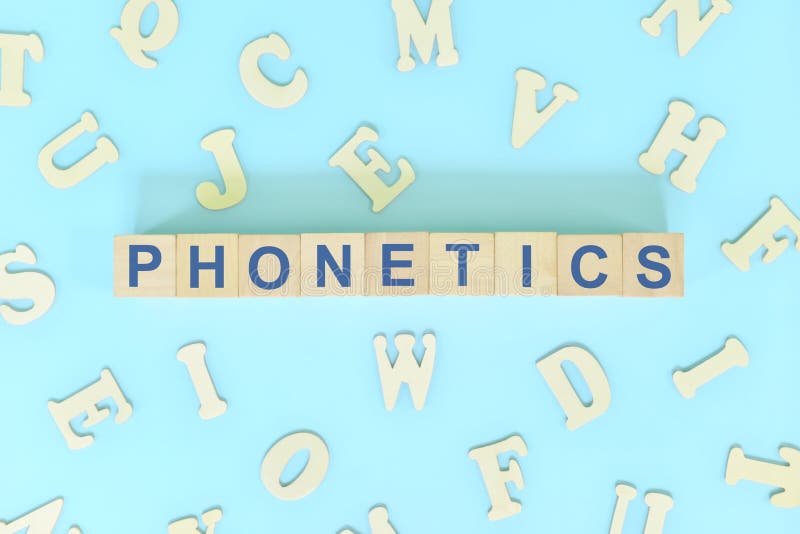 Study Phonetics in Linguistics Concept. Wooden Blocks Word Typography ...