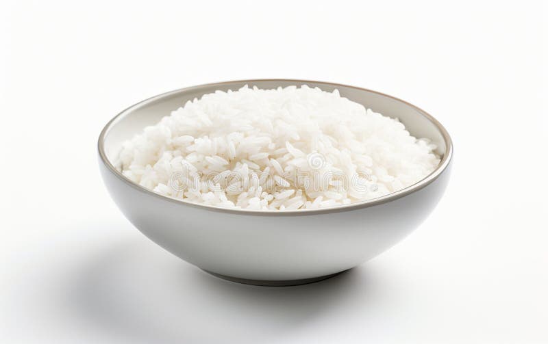 A Study in Plain Rice on White Stock Image - Image of gastronomy, clear ...