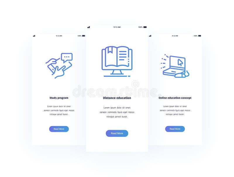 Study Program, Distance Education, Online Education Concept Vertical ...