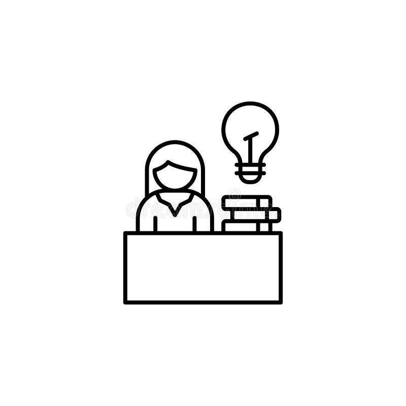 Study Pupil Desk Icon. Element of School Icon Stock Illustration ...