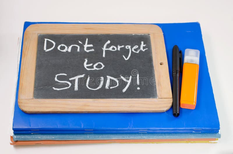 Study reminder concept stock image. Image of study, black - 132862457