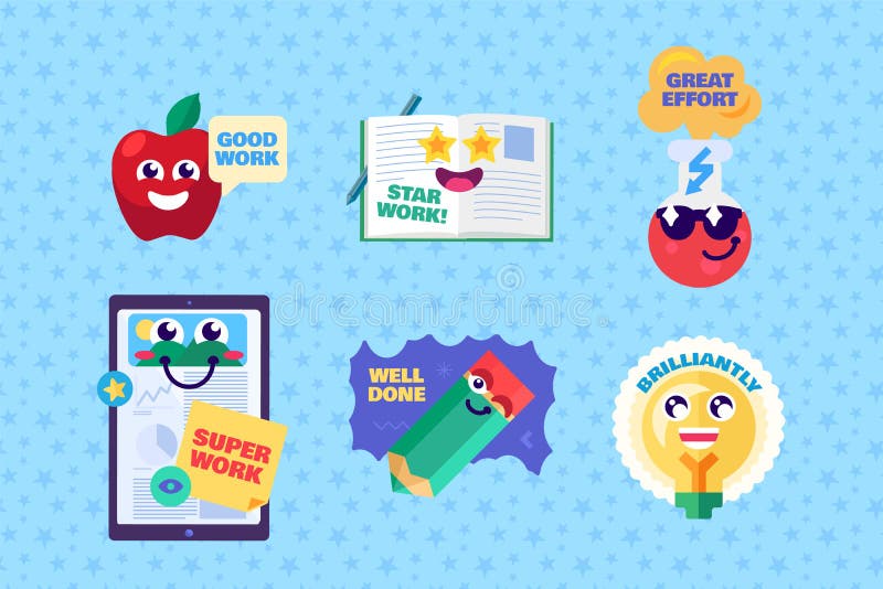 Study Reward Sticker in Different Form Vector Stock Illustration ...
