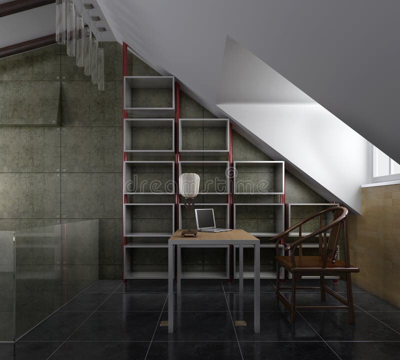 Study room stock illustration. Illustration of shelf - 17167052