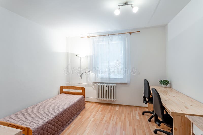 Study Room with Bed in House Stock Photo - Image of modern, table ...