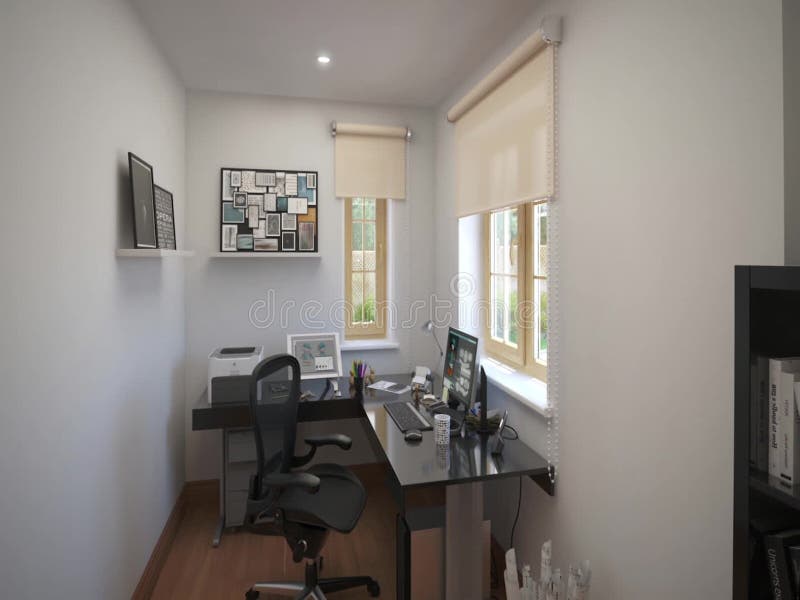 Study Room Interior Animation Stock Video - Video of bookshelf, green ...