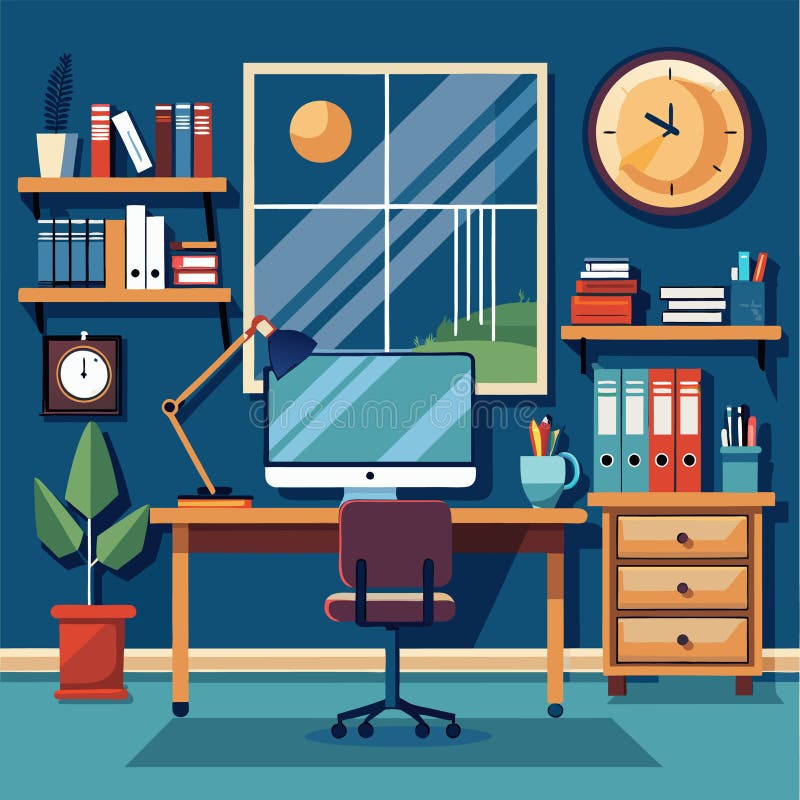 Study room interior stock image. Image of home, furniture - 387282899