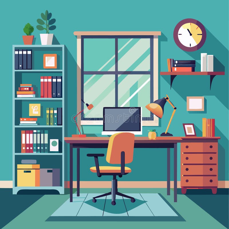 Study room interior stock image. Image of decorative - 385282779