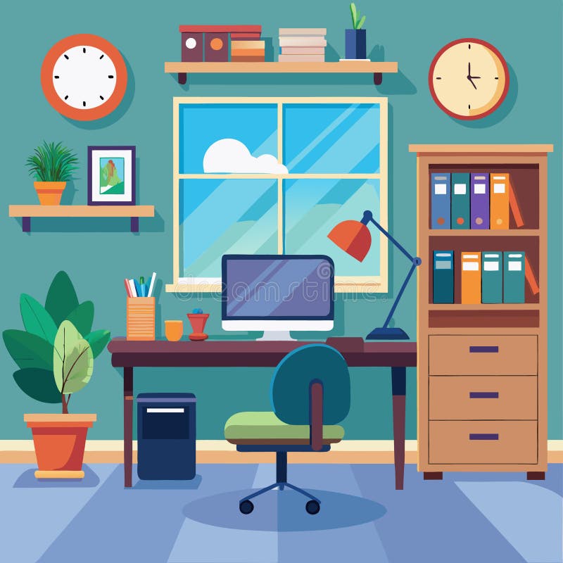 Study room interior stock image. Image of decor, decoration - 387282803