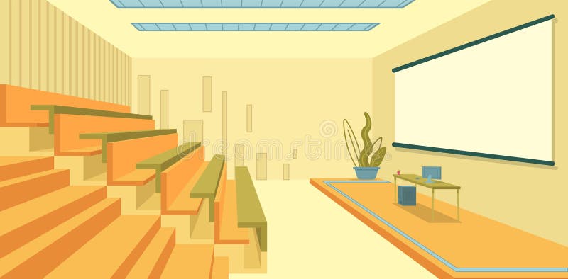 Study Room for Lecture with Comfortable Rostrum. Stock Vector ...
