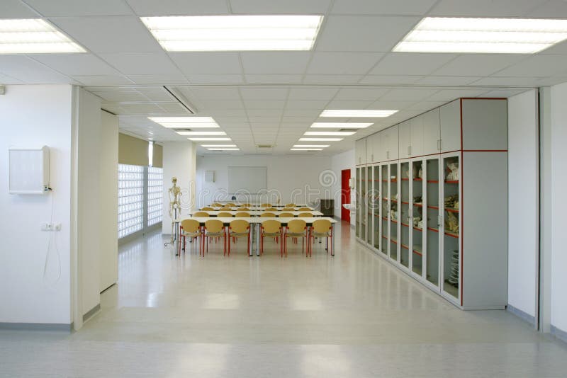 Study Room at the University Stock Image - Image of white, interior ...