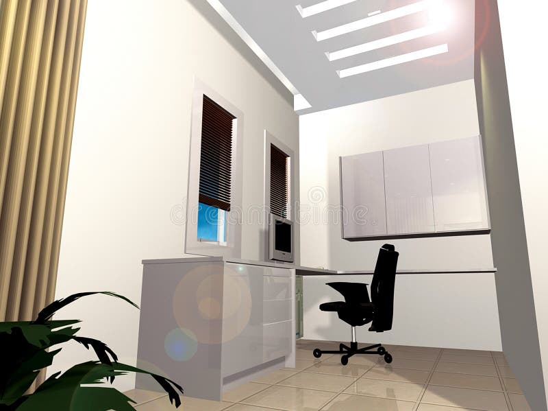 Study Room Workstation stock illustration. Illustration of furniture ...