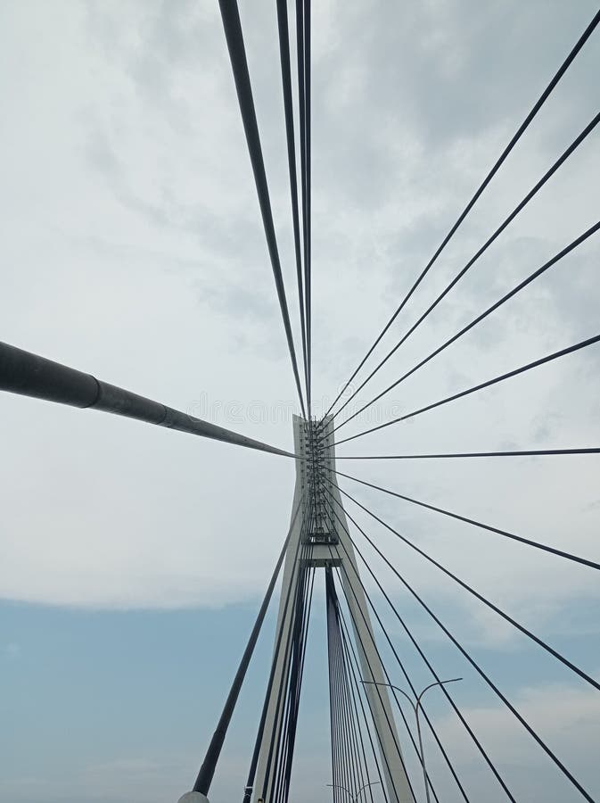 A Study Rope Bridges with a View of the Sky Clouds Stock Photo - Image ...