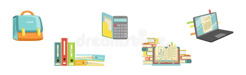 Study and School Supply and Object Vector Set Stock Vector ...