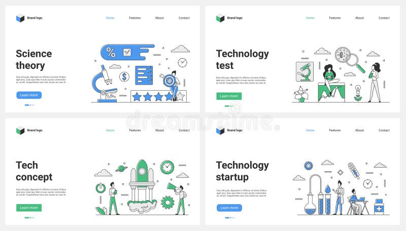 Study of Scientific Theory, Tech Startup, Modern Science Technology Set ...