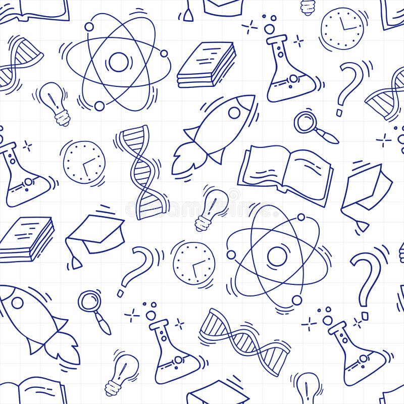 Study Seamless Pattern with School Accessories Stock Vector ...