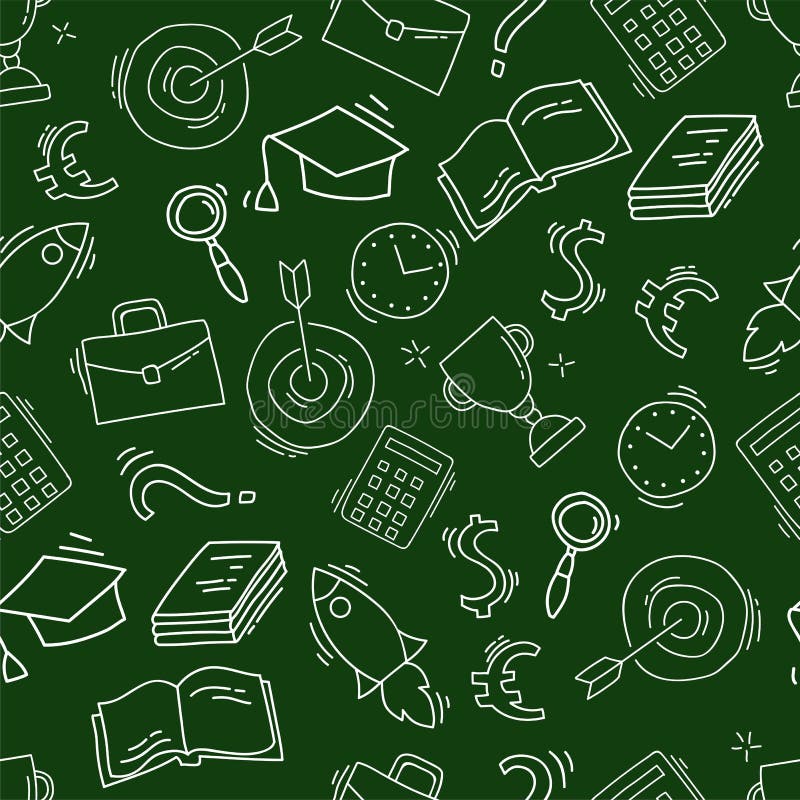 Study Seamless Pattern with School Accessories Stock Vector ...