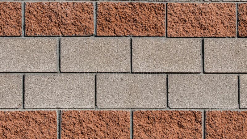 Bricks and Blocks in Garden Wall. Brown and Grey. Smooth and Heavily ...