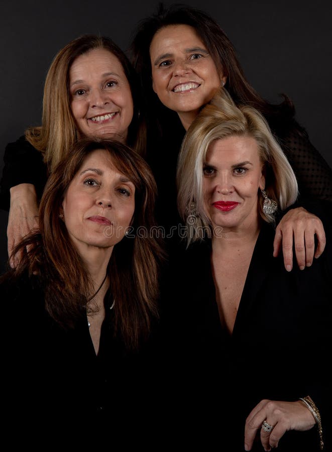 Photo Session for 4 Female Friends Stock Photo - Image of gorgeous ...