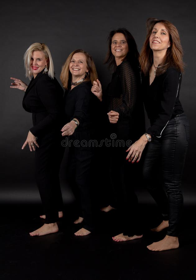 Photo Session for 4 Female Friends Stock Photo - Image of gorgeous ...