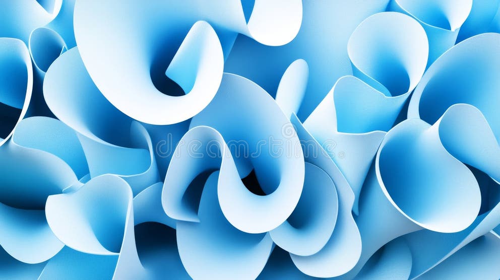 A Study in Smooth, Flowing Drapery: Abstract Teal Fabric Swirls Stock ...