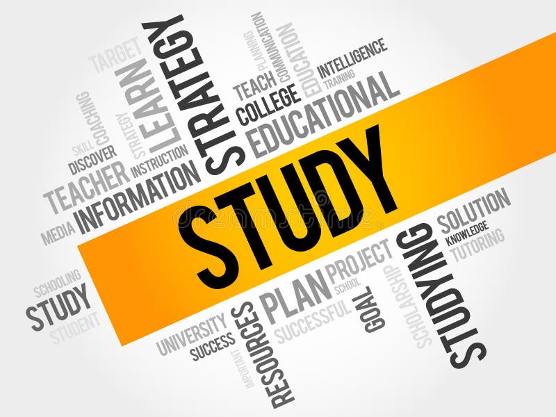 STUDY word cloud concept stock illustration. Illustration of education ...