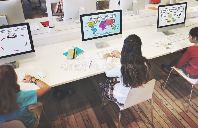 Study Studying Learn Learning Classroom Internet Concept Stock Image ...