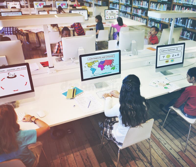 Study Studying Learn Learning Classroom Internet Concept Stock Image ...