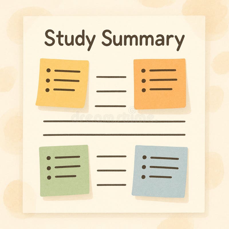 Study Summary Notes Template Stock Photo for Learning Stock ...