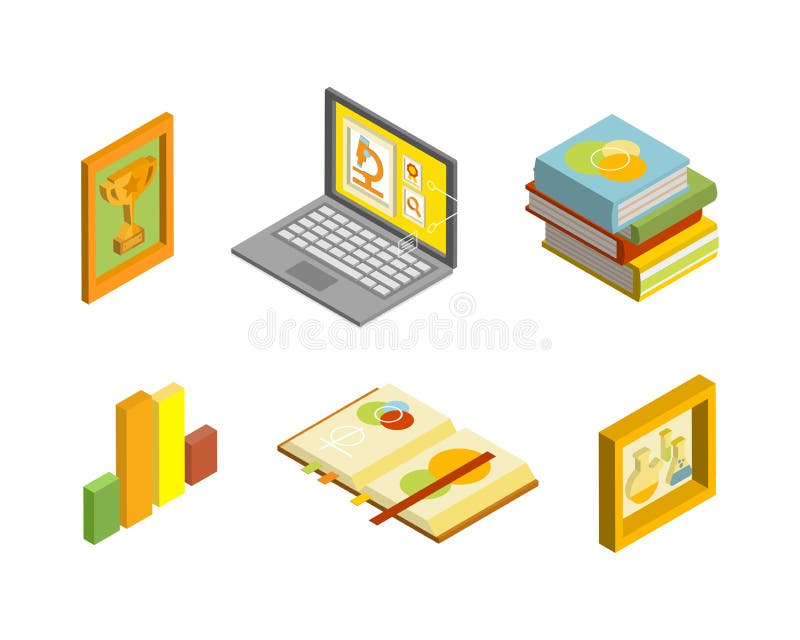 Study Supplies and Equipment for Education with Pile of Books, Laptop ...