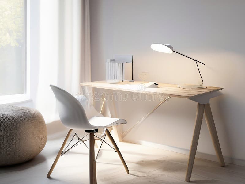 Study Table Components Complete with Lighting Stock Illustration ...