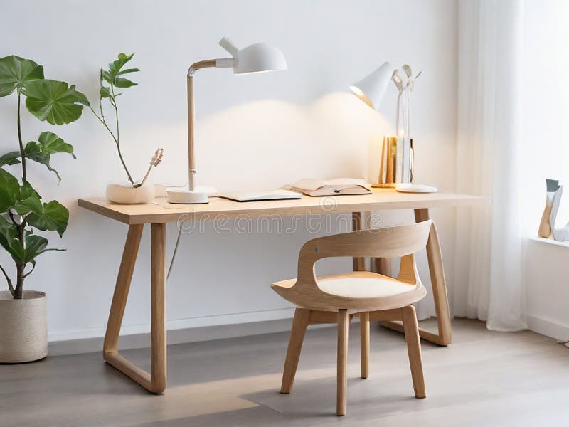 Study Table Components Complete with Lighting Stock Illustration ...