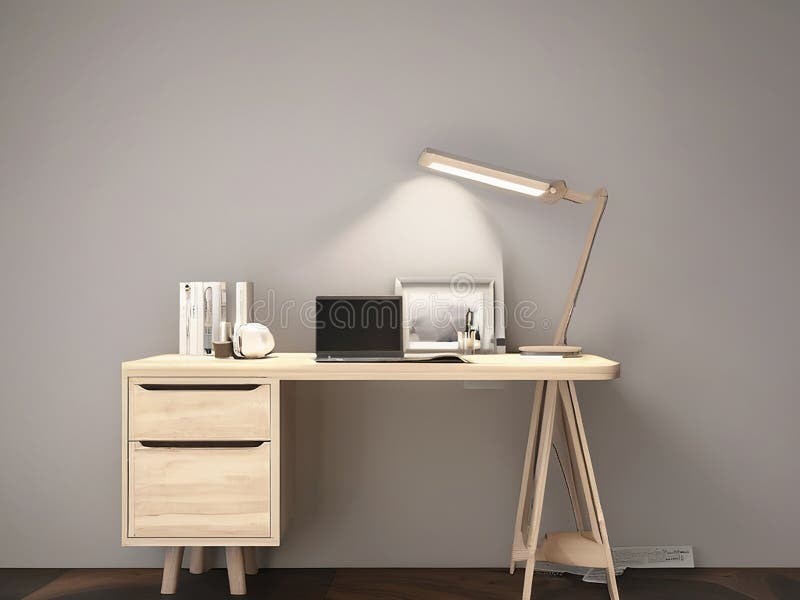 Study Table Components Complete with Lighting Stock Illustration ...