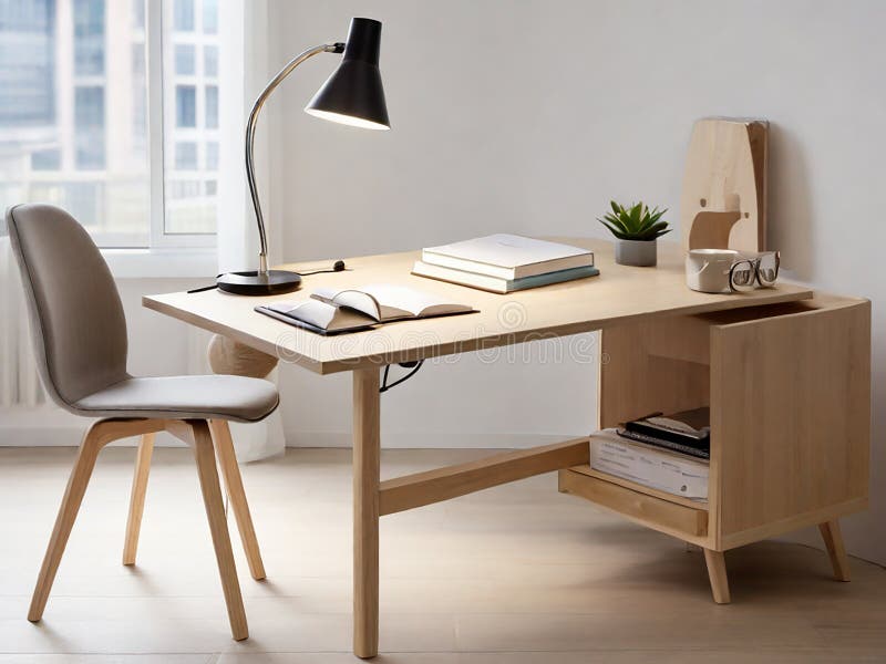 Study Table Components Complete with Lighting Stock Illustration ...