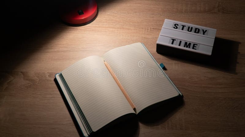 Study Table. Study Concept on a Wooden Desk High Angle View. Back To ...